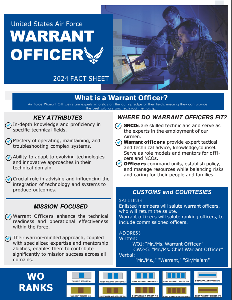 Scott welcomes its first USAF warrant officers in 66 years > Scott Air ...